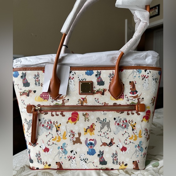 Dooney & Bourke | Bags | Dooney Burke Disney Dogs Holiday Santa Tails ...